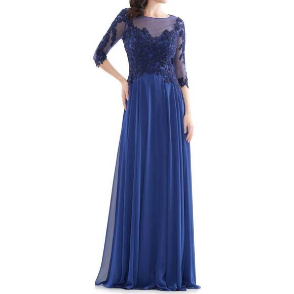 Marsoni | Dresses | New Marsoni By Colors 34 Sleeve Gown In Indigo Blue ...